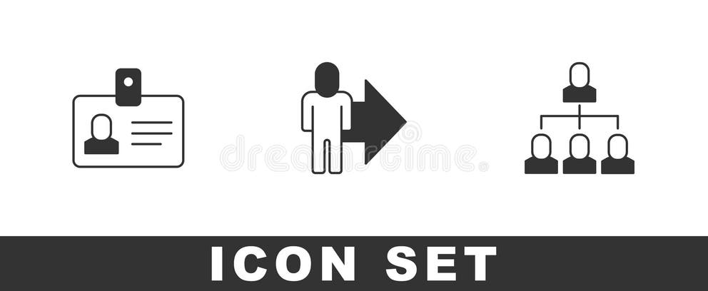 Set Identification Badge, Leader of Team of Executives and Employee ...