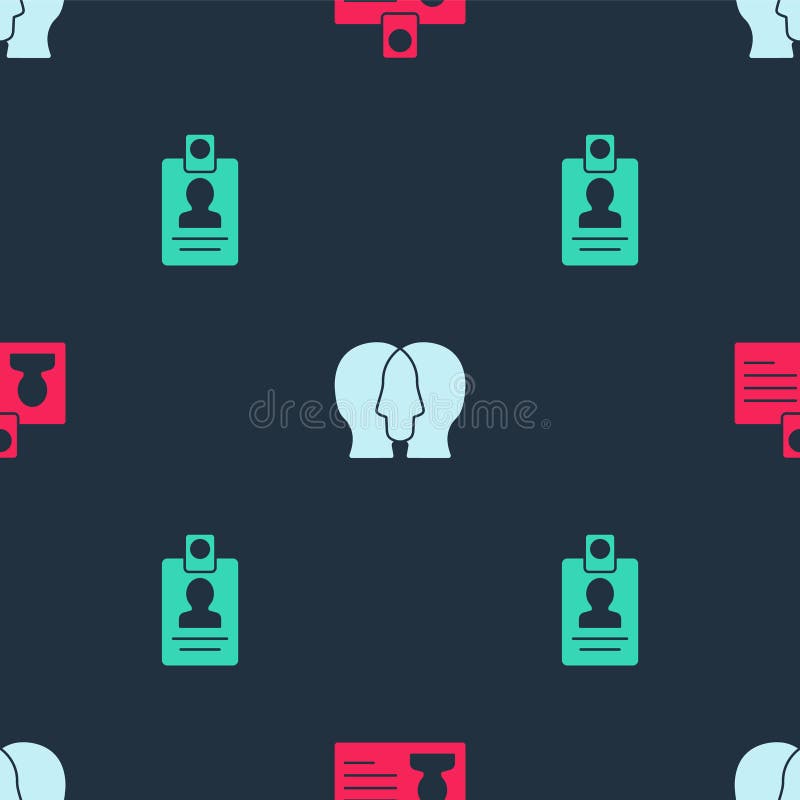 Set Identification Badge, Project Team Base and on Seamless Pattern ...