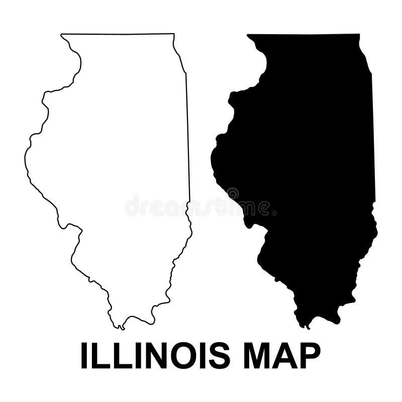 Set of Illinois Map, United States of America. Flat Concept Icon Vector ...