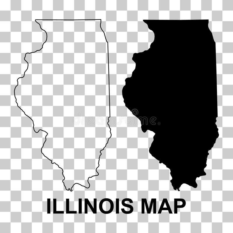 Set of Illinois Map, United States of America. Flat Concept Icon Vector ...