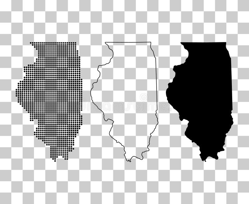 Set of Illinois Map, United States of America. Flat Concept Icon Vector ...