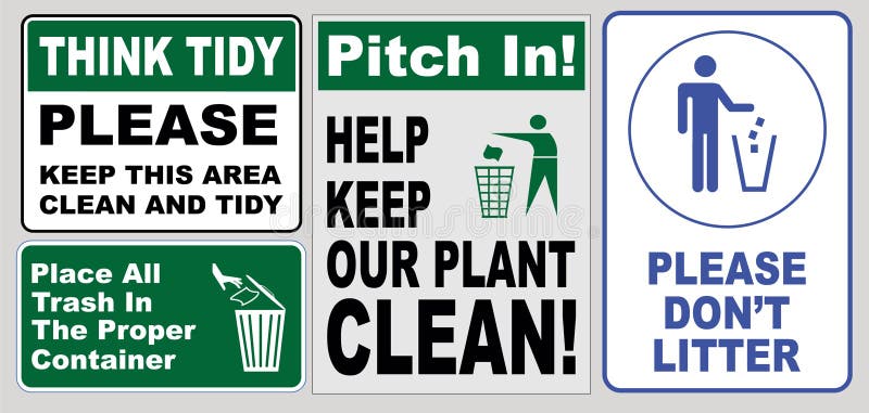 Clean sticker notices stock illustration. Illustration of garbage ...