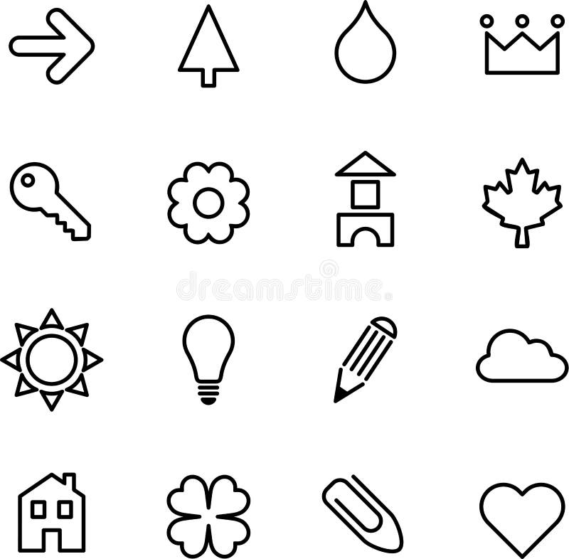 Set of illustrated icons stock vector. Illustration of illustrations ...