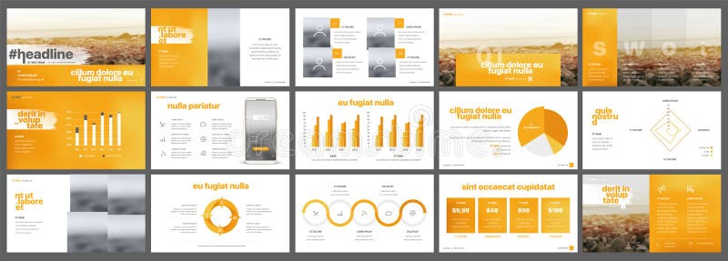 Orange Presentation Infographic Elements Template Flat Design Stock ...