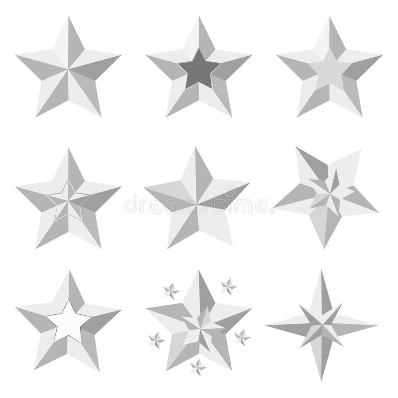 Silver stars stock vector. Illustration of shape, rays - 30132591