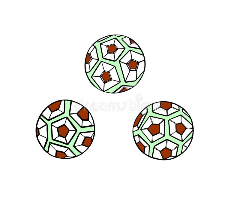 Set Illustration of the Abstract Contour Soccer Ball Stock Illustration ...