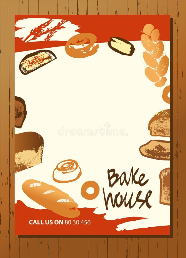 Set of Illustration of Hand Drawn Bread, Bun and Roll for Menu Stock ...