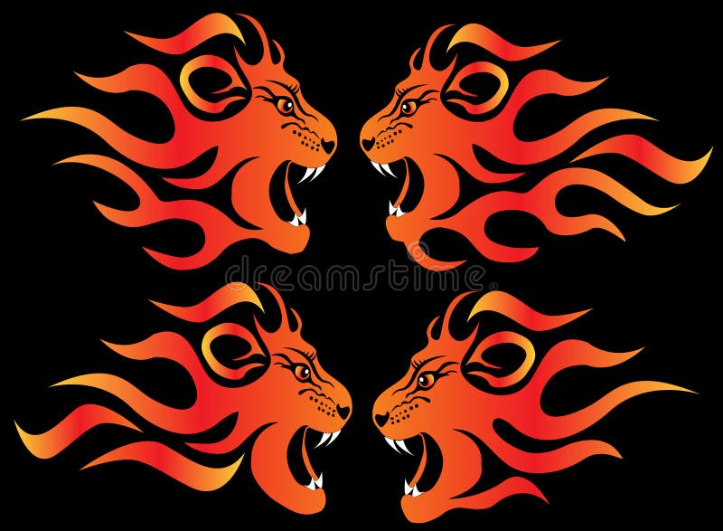 Fire Lion Tattoo Stock Illustrations – 446 Fire Lion Tattoo Stock ...