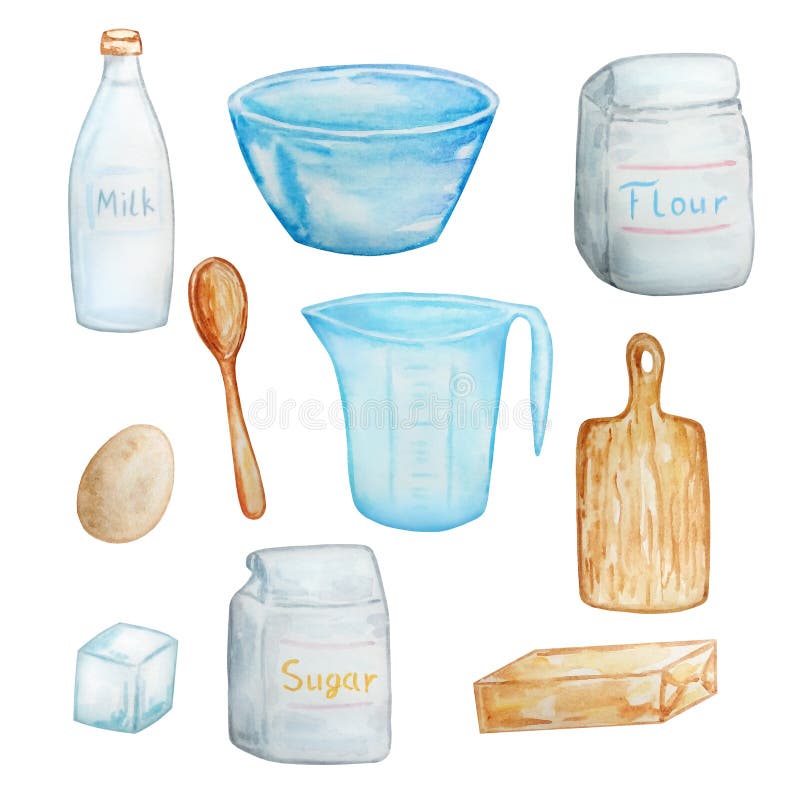 Set of Illustration Ingredients Stock Illustration - Illustration of ...