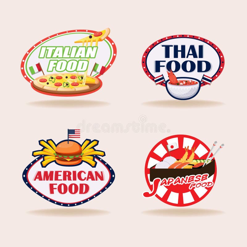 Set of Illustration of International Food.vector Illustration Stock ...
