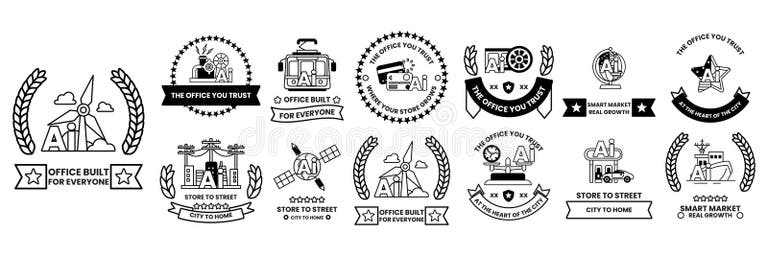 Set of Illustrations in AI or Artificial Intelligence in Everyday Life Concept in Line Style ...