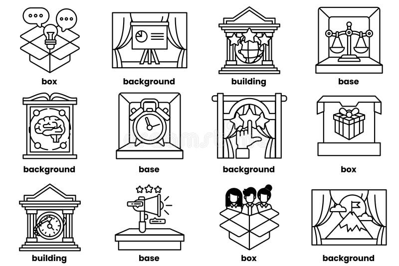 Set of Illustrations in the Concept of Business Background and Objects ...