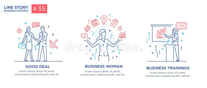 Set of Illustrations Concept with Businessmen. Workflow, Growth ...