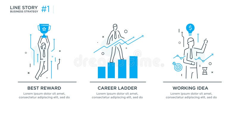 Set of Illustrations Concept with Businessmen. Workflow, Growth ...