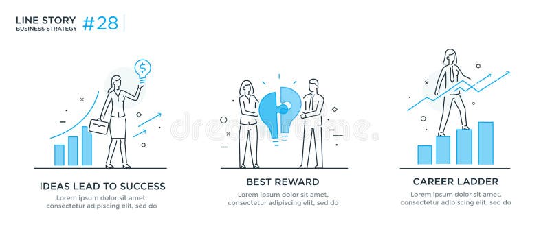 Set of Illustrations Concept with Businessmen. Workflow, Growth ...