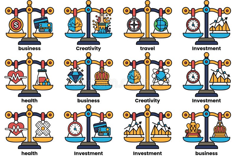 Set of Illustrations in the Concept of Scales and Various Things in ...