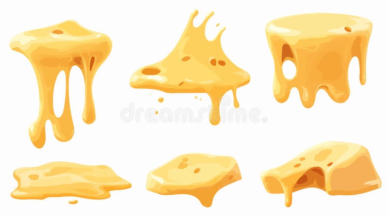 Cheese Drops Melting Set Illustration for Culinary Designs and Menus ...