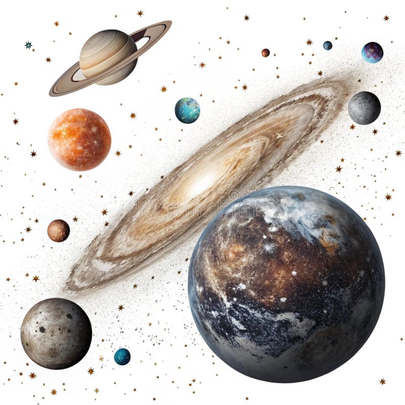 Outer Space Set Illustration Isolated on White Background Stock ...