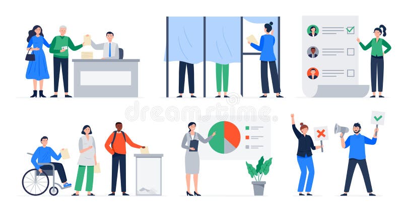 Set of Illustrations with the Election Process. Stock Vector ...