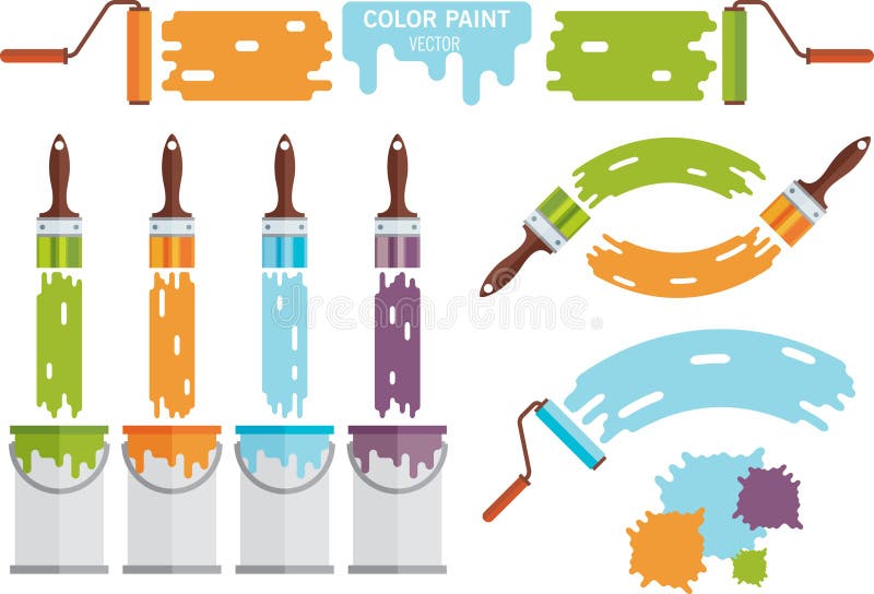 Set of Illustrations. Painting Stock Vector - Illustration of banner ...