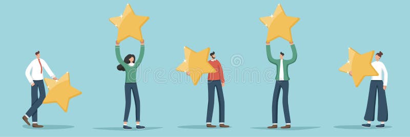 Set of Illustrations of Random People with Stars Stock Vector ...
