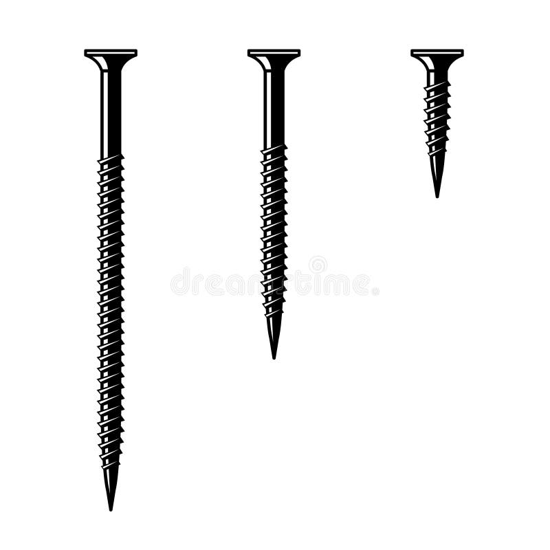 Set of Illustrations of Screws. Design Element for Logo, Label, Sign ...