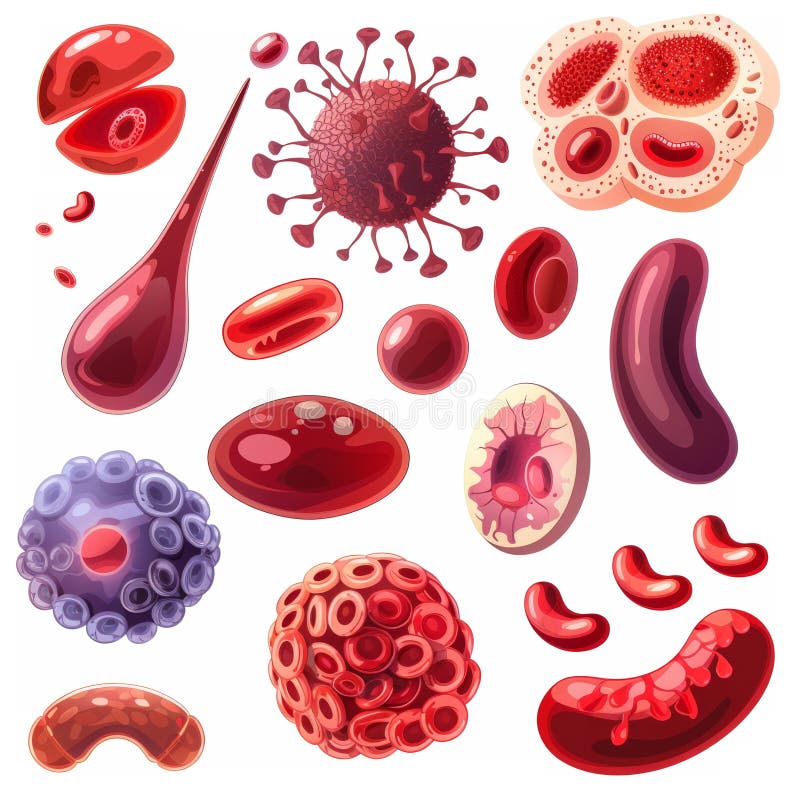 A Set Illustrations Showcasing Different Types of Human Cells ...
