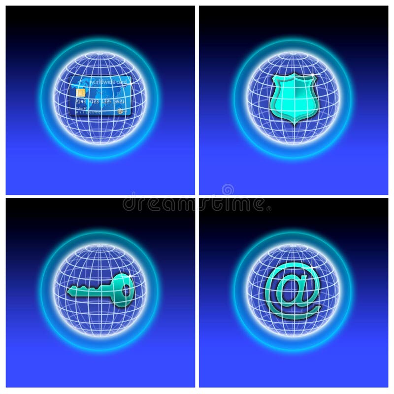 Secure internet set stock illustration. Illustration of internet - 30066704