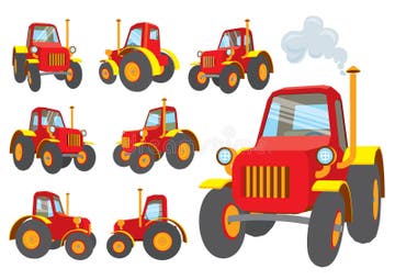 Tractor Different Angles Isolated Stock Illustrations – 24 Tractor ...