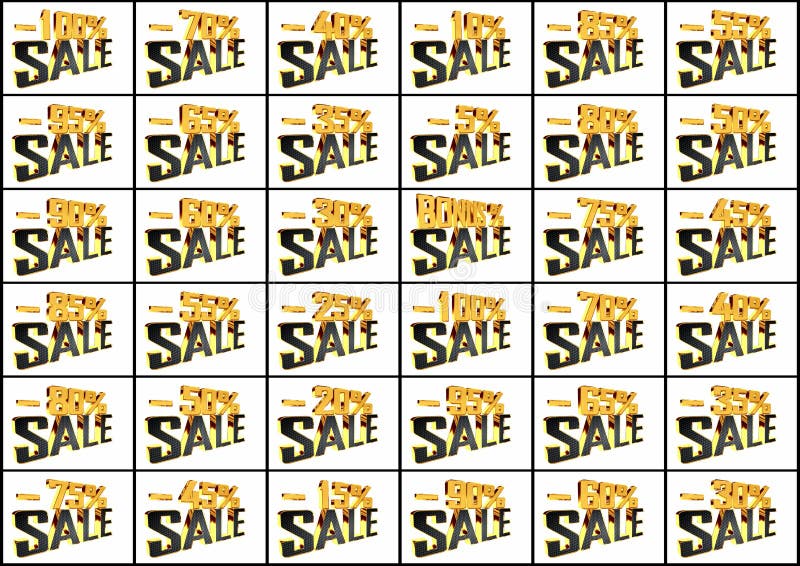 Set of Images with Text Sale and Discounts on White Background Stock ...