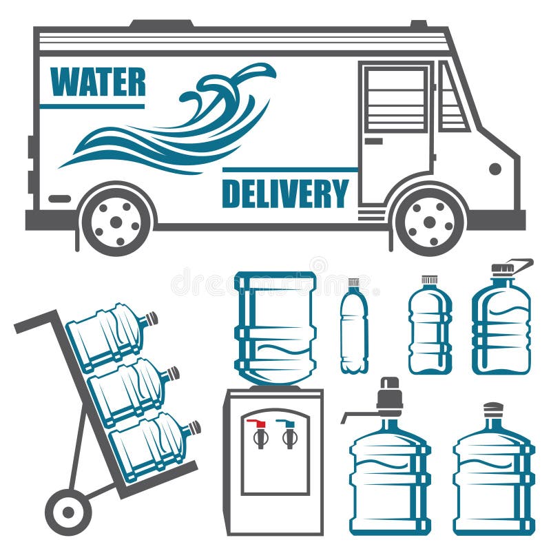 Water Delivery Service Man Vector. Worker in Blue Uniform. Purification ...