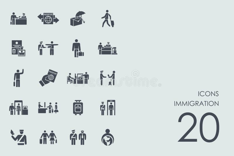 Set of immigration icons stock vector. Illustration of geometric - 78428331