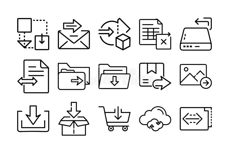 Set of Import Icons on White Background Vector Pack for International ...
