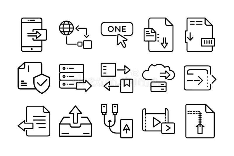 Set of Import Icons on White Background Vector Pack for International ...