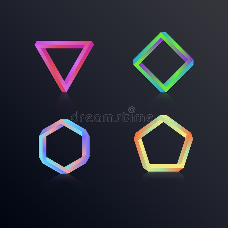 Set of impossible figures stock vector. Illustration of paradox - 136233673