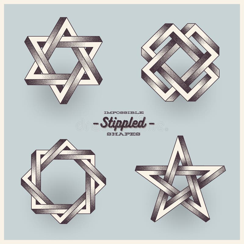 Set of impossible shapes stock vector. Illustration of geometrical ...