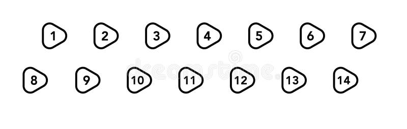 Bullet Point Icons Featuring Numbers in Triangle Shape for Lists and ...