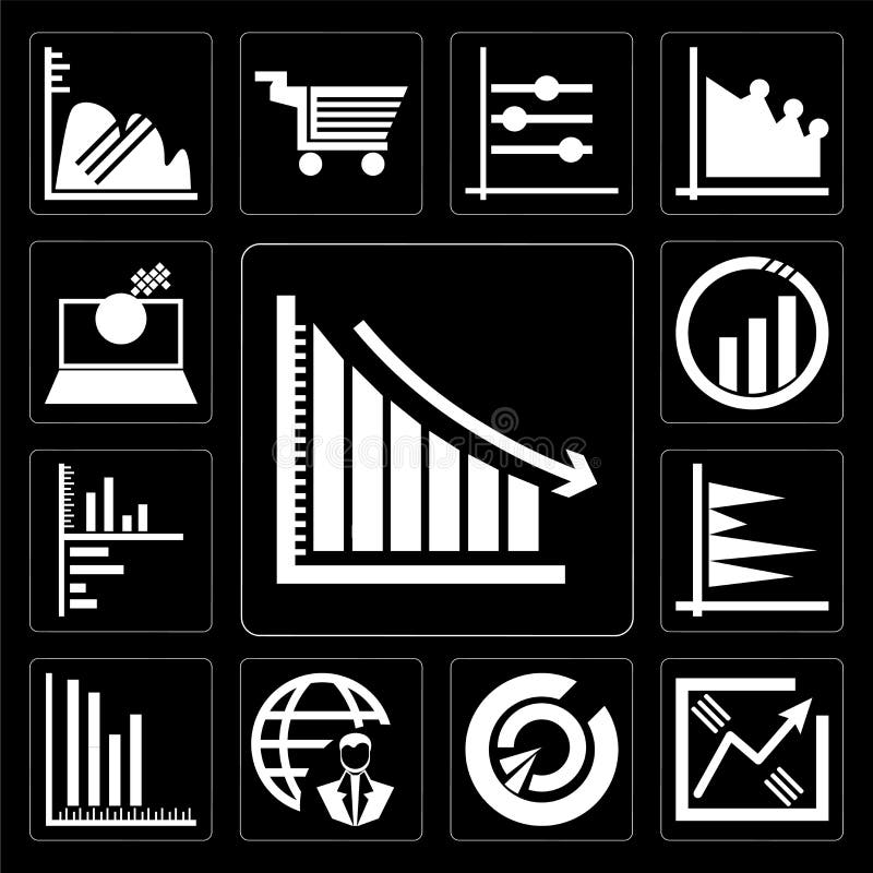 Set of Increasing Bars Graphic, Data Analytics Line Analytics, Global User Interface, Multiple ...