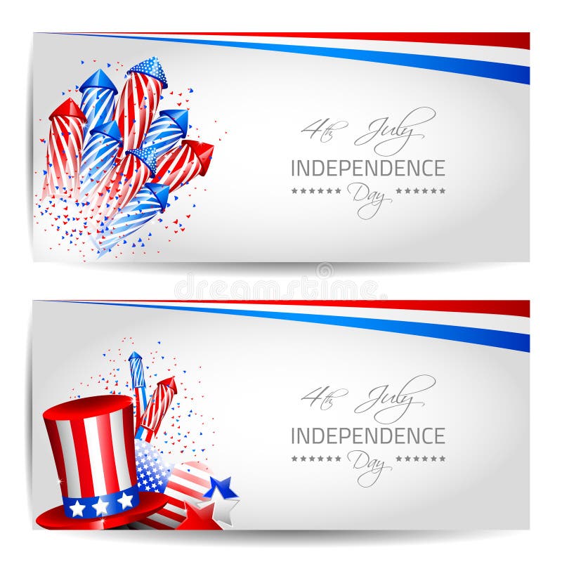 Set of Independence Day Cards - Vector Stock Vector - Illustration of ...