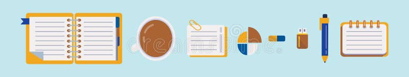 Set of Index Card Cartoon Icon Design Template with Various Models ...