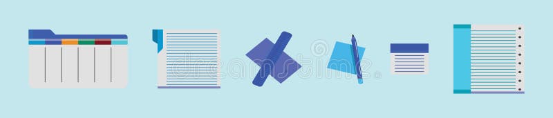 Set of Index Card Cartoon Icon Design Template with Various Models ...