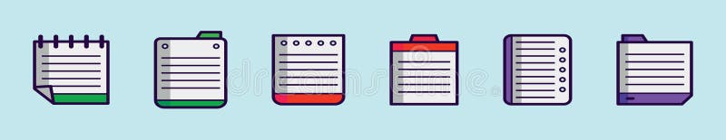 Set of Index Card Cartoon Icon Design Template with Various Models ...
