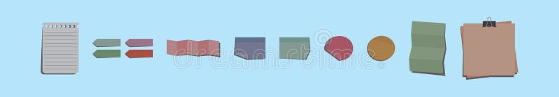 Set of Index Cards Cartoon Icon Design Template with Various Models ...