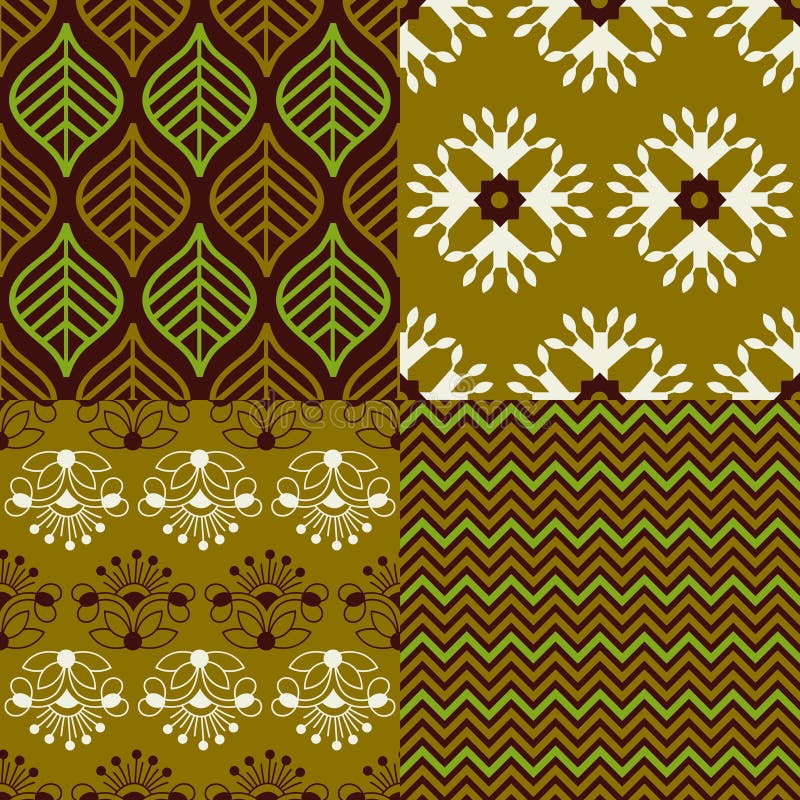 Set of Indian Seamless Patterns Stock Vector - Illustration of ...