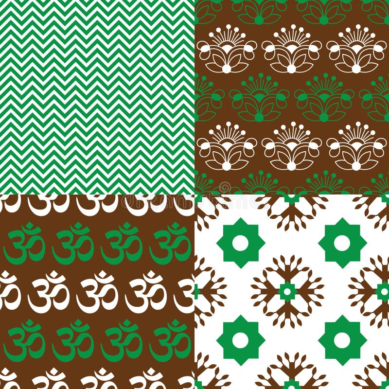 Set of Indian Seamless Patterns Stock Vector - Illustration of ...