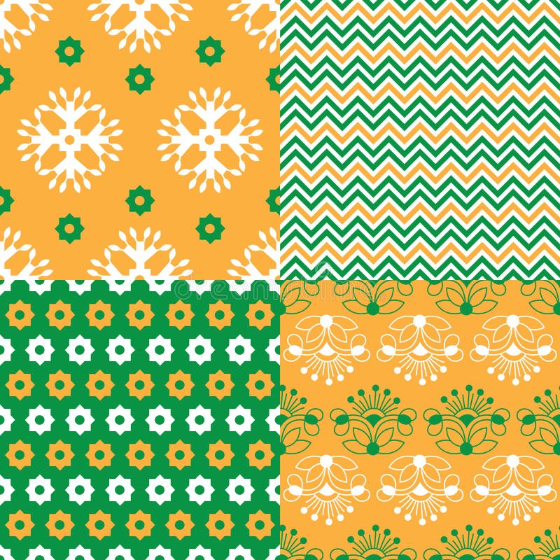 Set of Indian Seamless Patterns Stock Vector - Illustration of ...