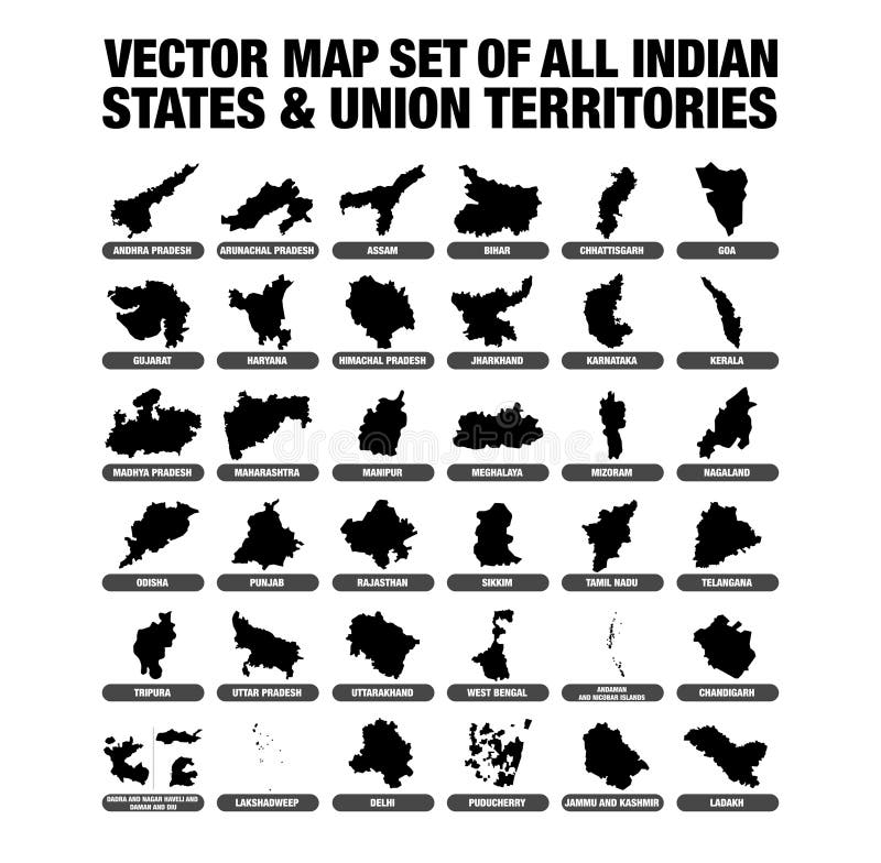 A Set of Indian States and Union Territories Vector Stock Vector ...