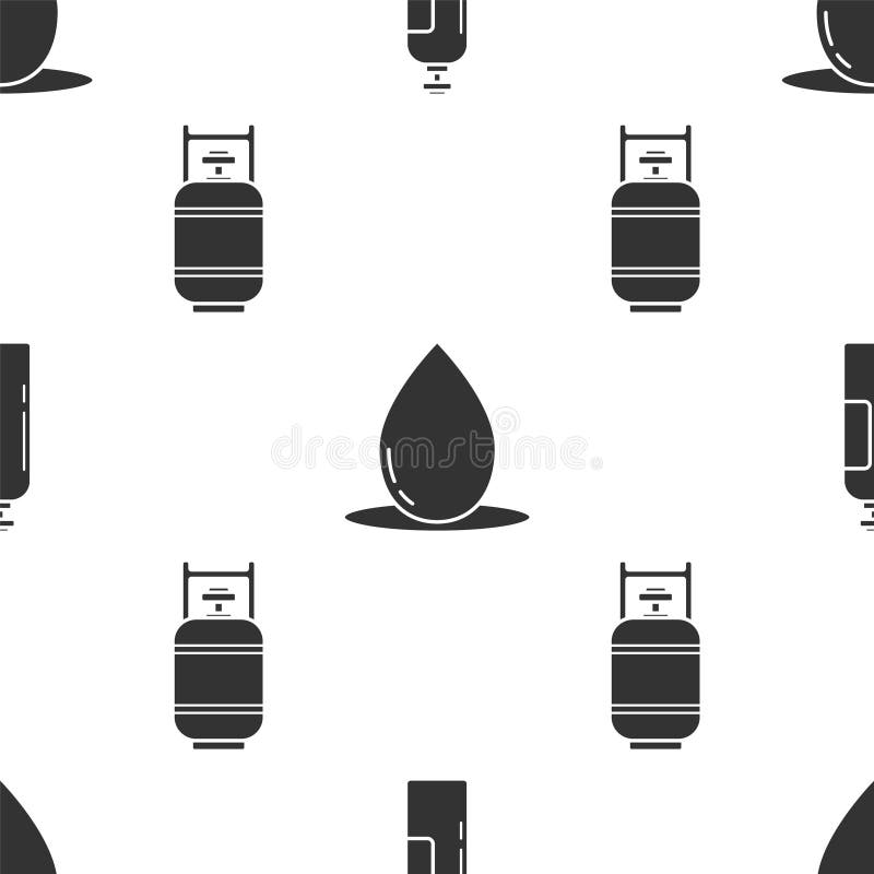 Set Industrial Gas Cylinder Tank, Oil Drop and Propane Gas Tank on ...