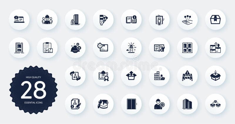 Set of Industrial Icons, Such As Engineer, Engineering Team and Brush ...