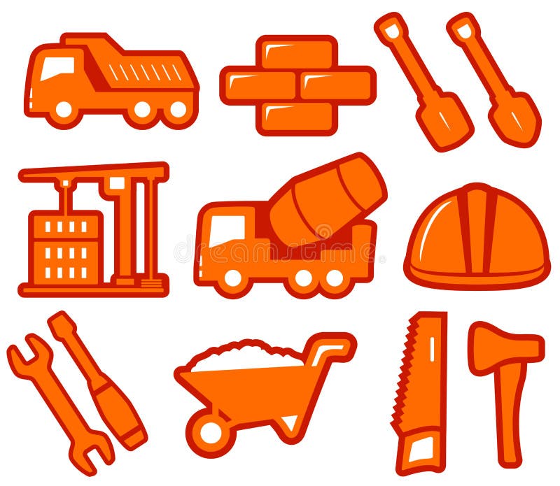 Set Industrial Tools Isolated Icons Stock Illustration - Illustration ...
